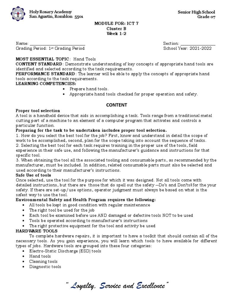 MOdule GRADE 7 ICT | PDF | Electrostatic Discharge