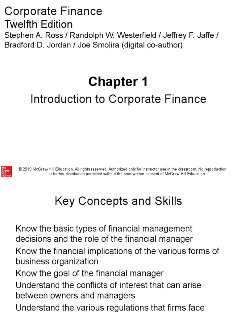 RWJ Chapter 1 Introduction To Corporate Finance | PDF | Partnership ...