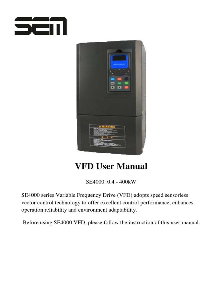 VFD User Manual | PDF | Electric Motor | Electromagnetism