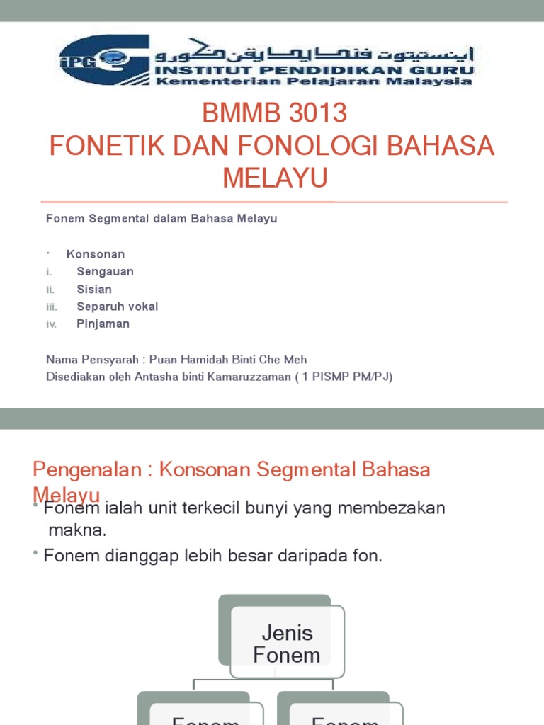 5.3 Konsonan Fonem Segmental Dalam Bahasa Melayu | PDF