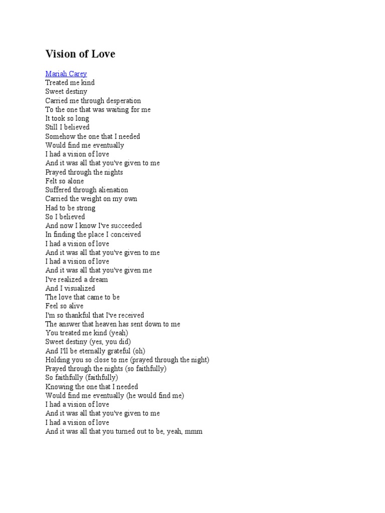 Vision of Love | PDF