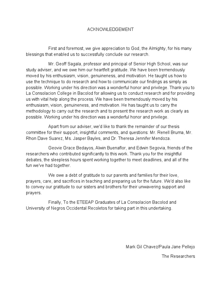 Acknowledgement-Thesis Revised | PDF