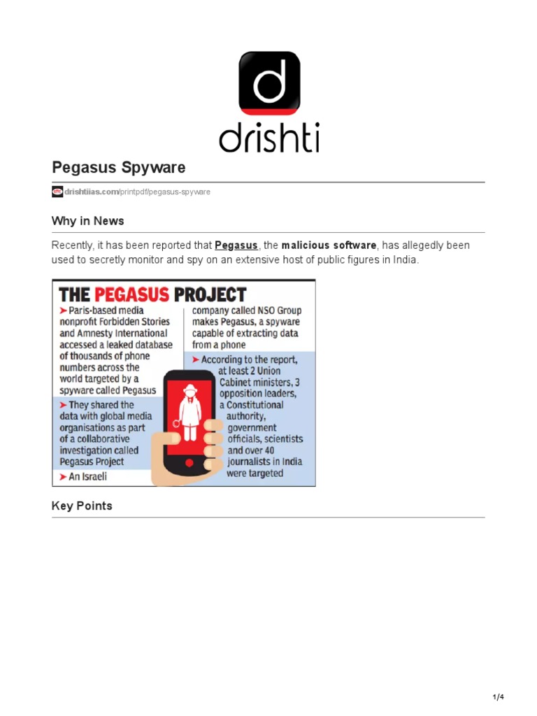 Pegasus Spyware: Why in News | PDF | Computer Security | Security