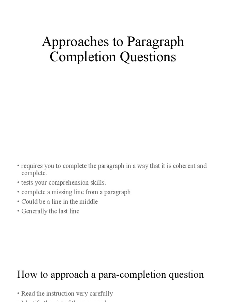 Approaches To Paragraph Completion Questions | PDF | Insurance ...