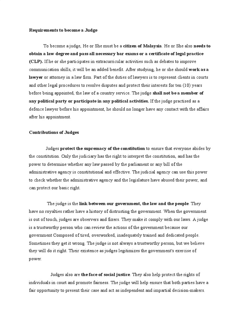 Requirements To Become A Judge | PDF | Judge | Lawyer