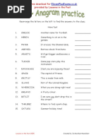 Anagram Worksheet | PDF