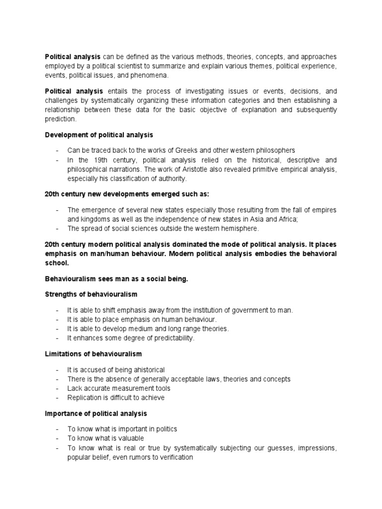 Introduction to Political Analysis Methods | PDF | Politics