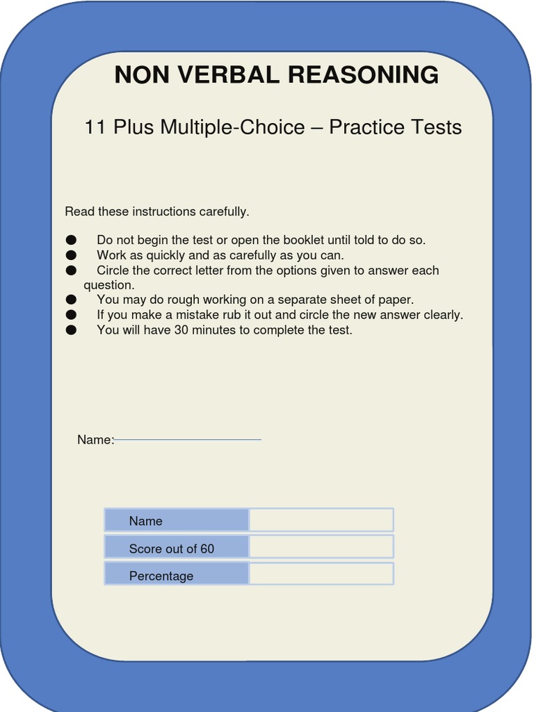 11 Plus NVR Practice Test 1 | PDF | Shape | Rectangle