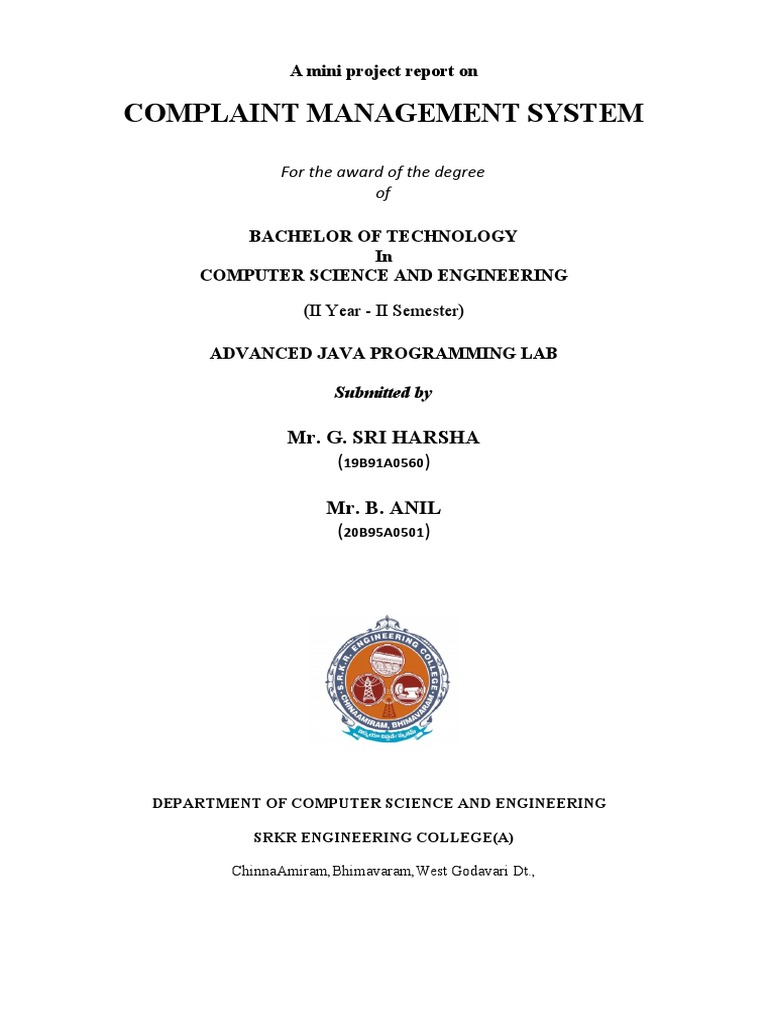 A2 - 4 - Complaint Management System | PDF | User (Computing) | Databases