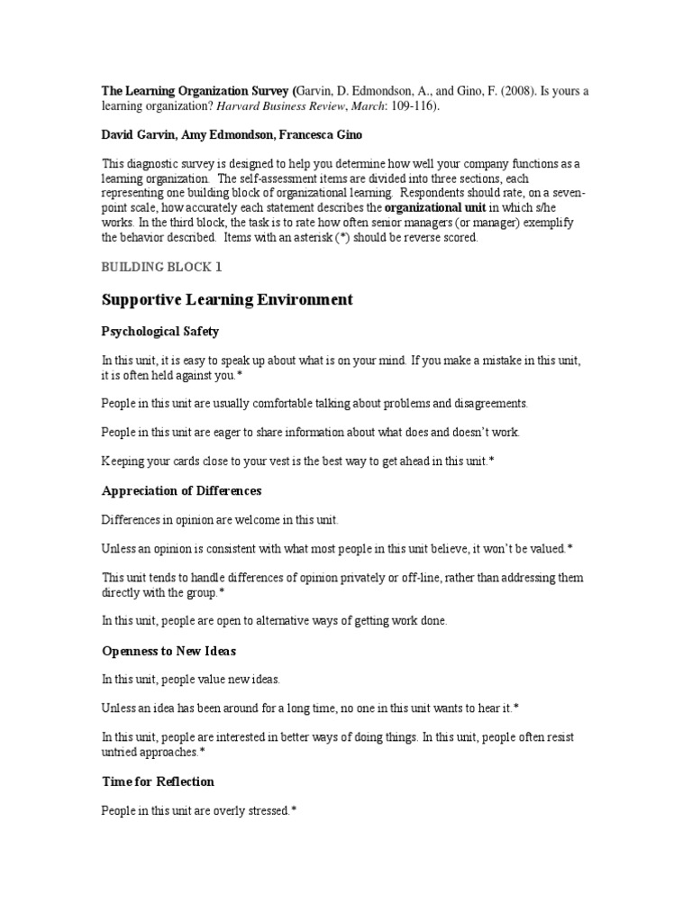 Supportive Learning Environment: Psychological Safety | PDF | Expert ...
