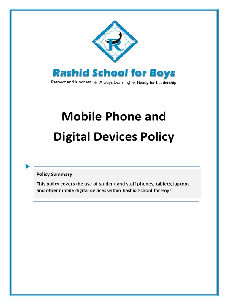 RSB Mobile Device Policy | PDF | Mobile Phones | Tablet Computer