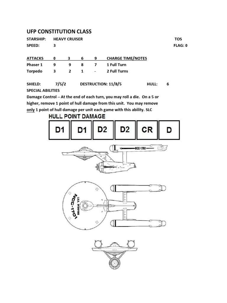 Starfleet Starship Battle Stats | PDF | Shipping | Ships