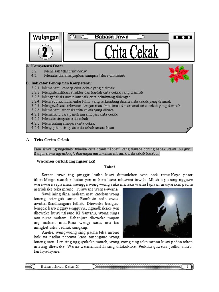 X Crita Cerkak | PDF | Kajian Bahasa Asing