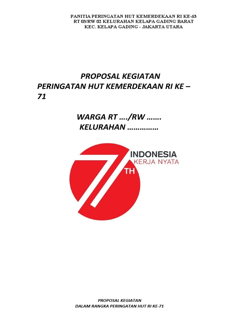 Proposal Kegiatan HUT RI ke-71 | PDF