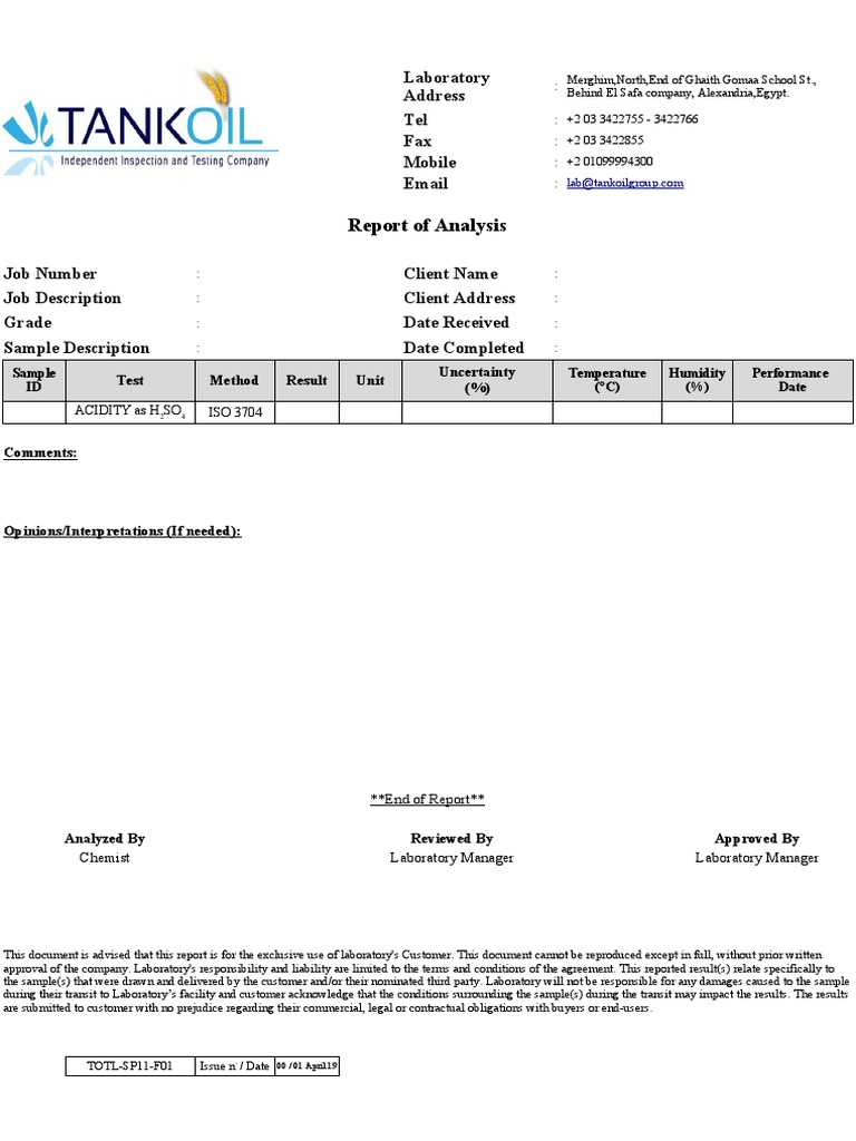 Sulphur Certificate | PDF