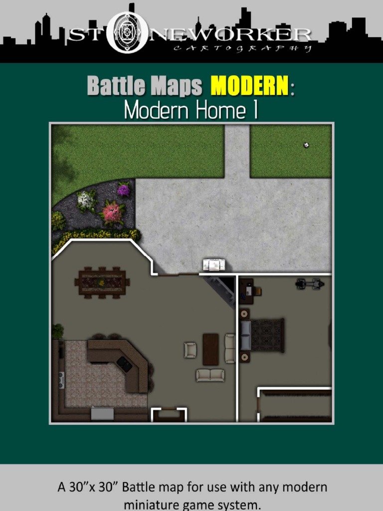 Battlemaps MODERN 14 Modern Homes 1 FC SQ 01 | PDF | Map | Computing