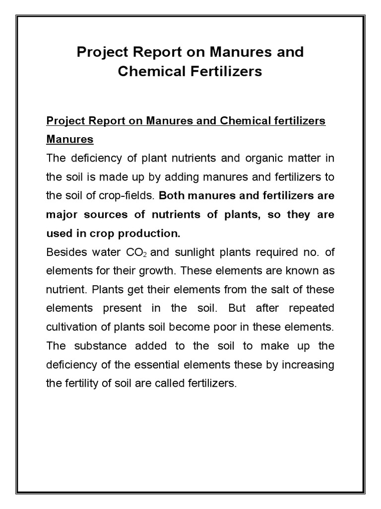 Manures vs. Chemical Fertilizers Explained | PDF | Fertilizer | Soil