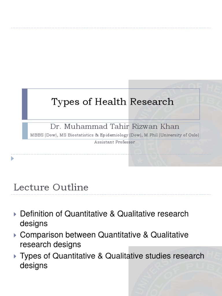 Lecture 2 RM Types of Health Research | PDF | Quantitative Research ...