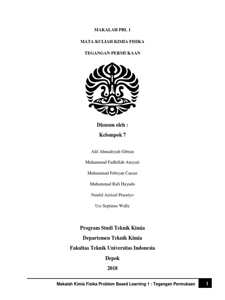 Makalah Kimia Fisika PBL 1 Kelompok 7 | PDF