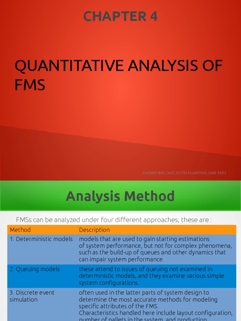 Quantitative Analysis of FMS | PDF | System | Statistics