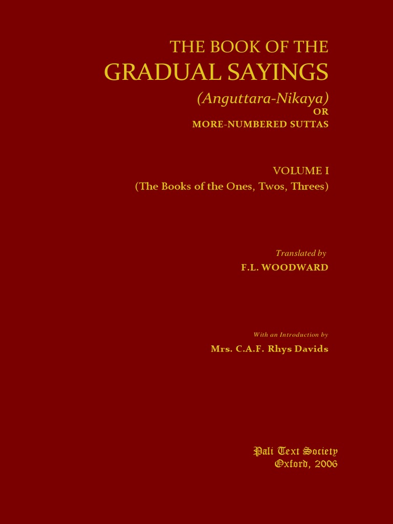 PTS The Book of The Gradual Sayings Vol 1 Woodward 1932 | PDF | Gautama ...