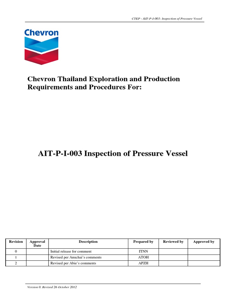 Pressure Vessel Inspection Procedure Rev.2 | PDF | Nondestructive ...
