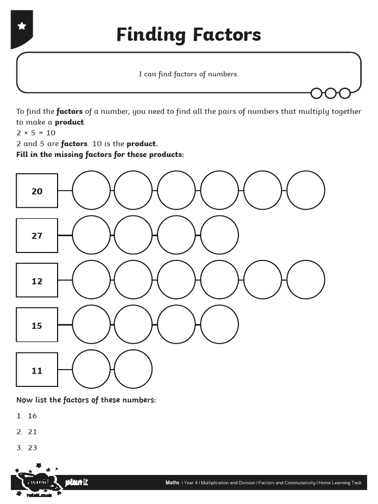 tp2 M 269 Finding Factors Activity Sheets - Ver - 2 | PDF ...