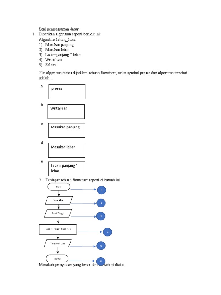 Soal Pemrograman Dasar | PDF | Komputer