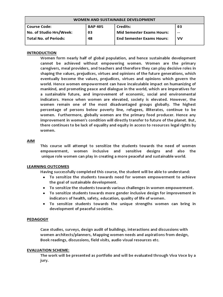 Syllabus WSD | PDF | Sustainability | Sustainable Development