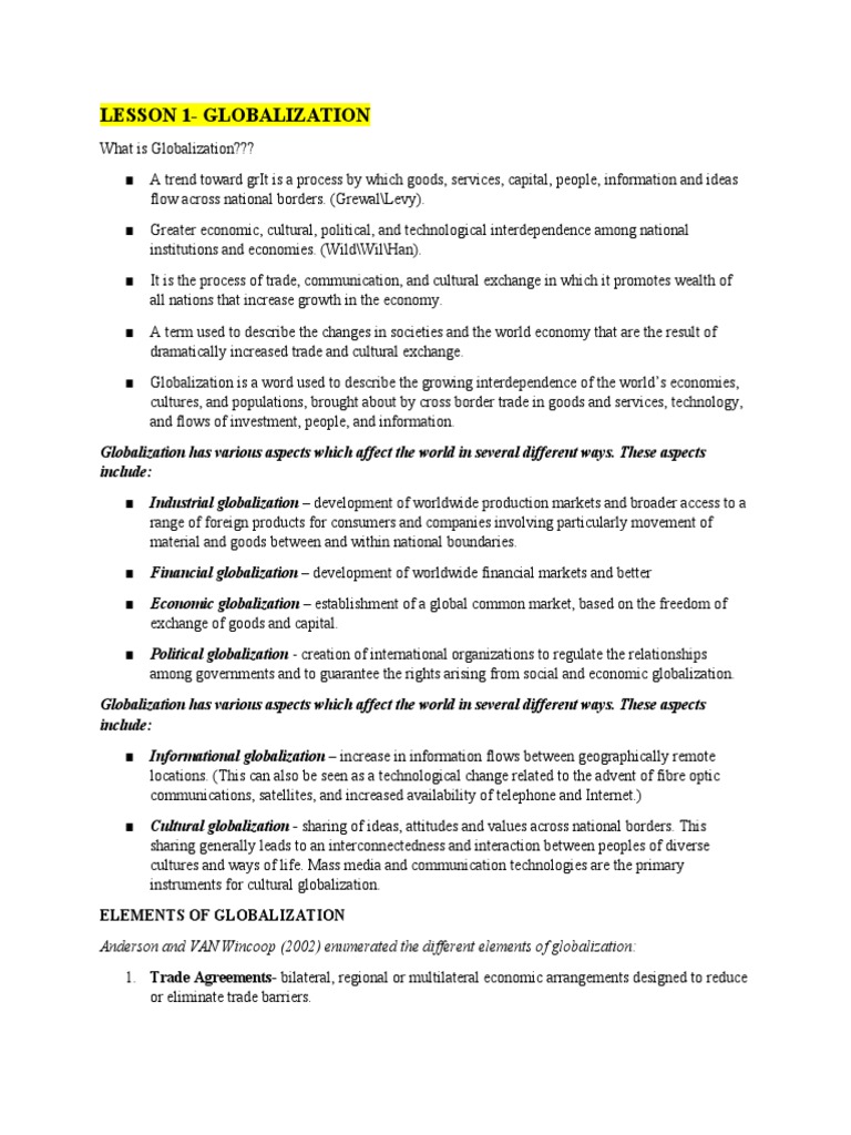 GE104 - MODULE 1.1 - Globalization | Download Free PDF | United Nations | World Politics