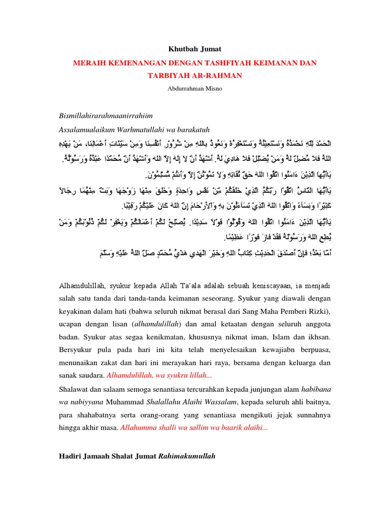 Khutbah Jumat Meraih Kemenangan | PDF Khutbah Jumat Meraih Kemenangan | PDF