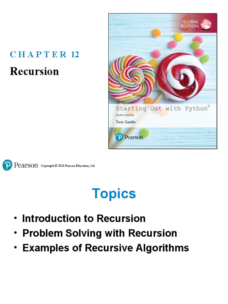 Gaddis Python 4e Chapter 12 | PDF | Recursion | Function (Mathematics)