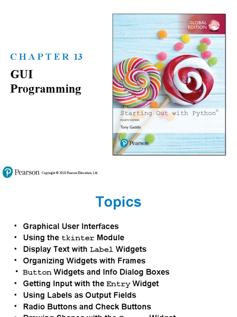 Gaddis Python 4e Chapter 13 | PDF | Graphical User Interfaces | Button (Computing)