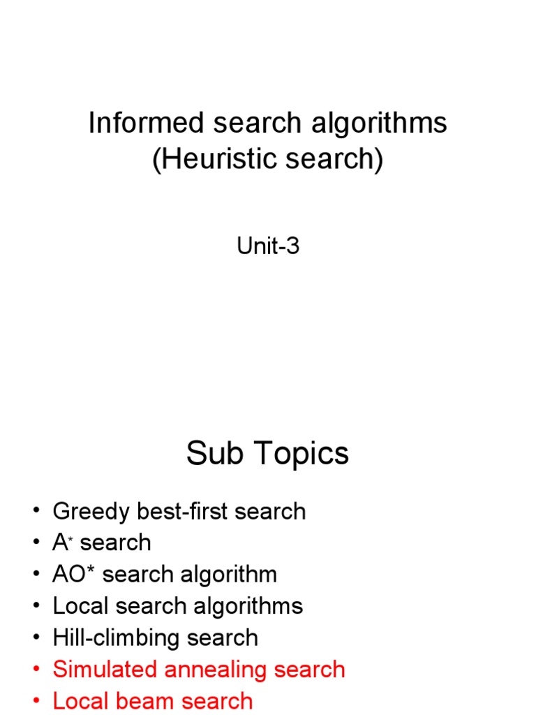 Unit-3-Heuristics Search Techniques | Download Free PDF | Mathematical ...