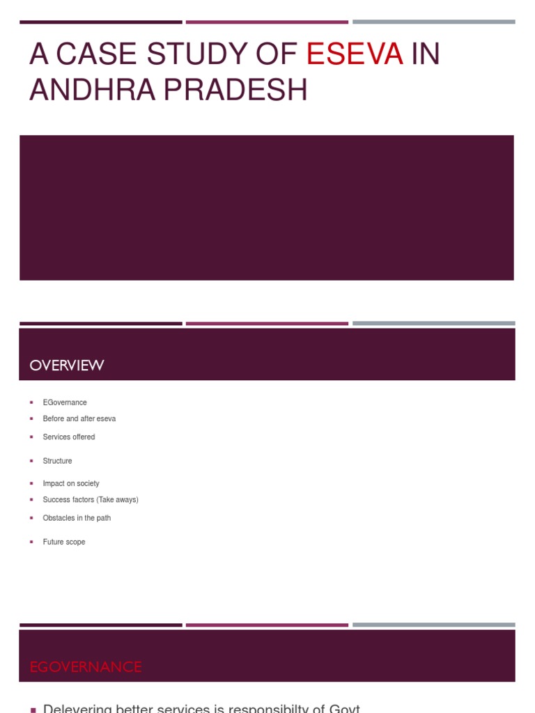 A Case Study of IN Andhra Pradesh: Eseva | PDF | Communication ...