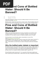 Should Bottled Water Be Banned - Top 4 Pros and Cons | PDF | Bottled Water | Soft Drink