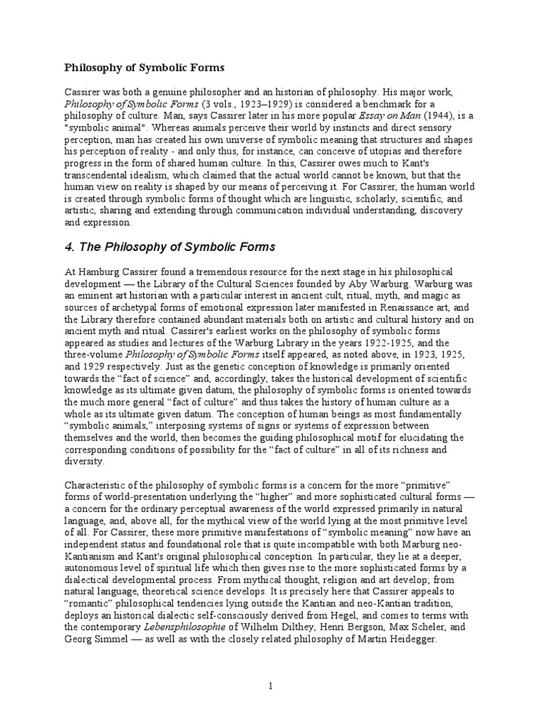 The Philosophy of Symbolic Forms | PDF | Mental Processes | Cognitive ...