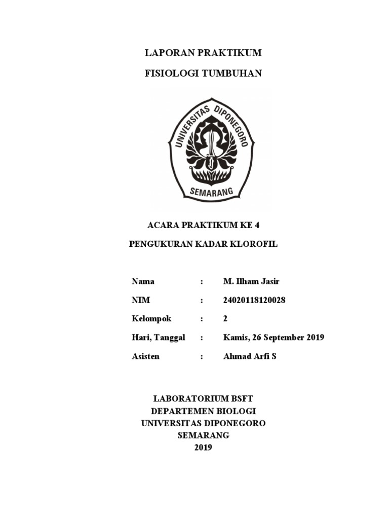 Laporan Prakt Fistum Klorofil | PDF