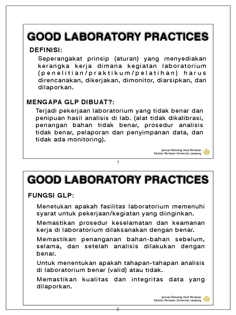 Good Lab Practices | PDF