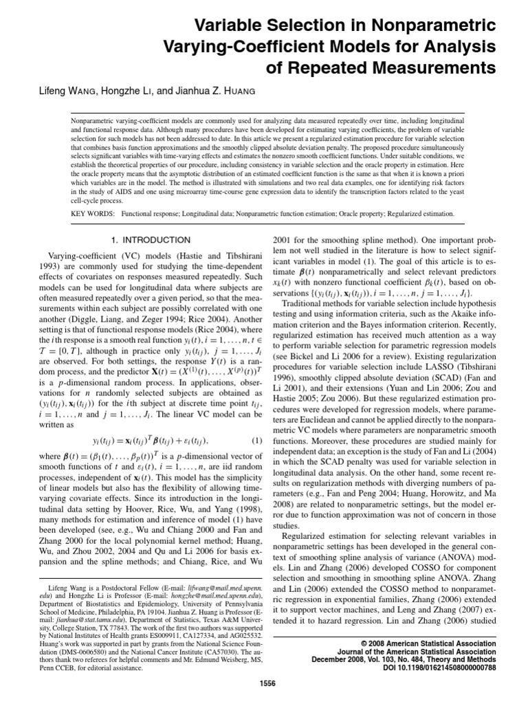 Variable Selection In Nonparametric Varying Coefficient Models For Analysis Of Repeated