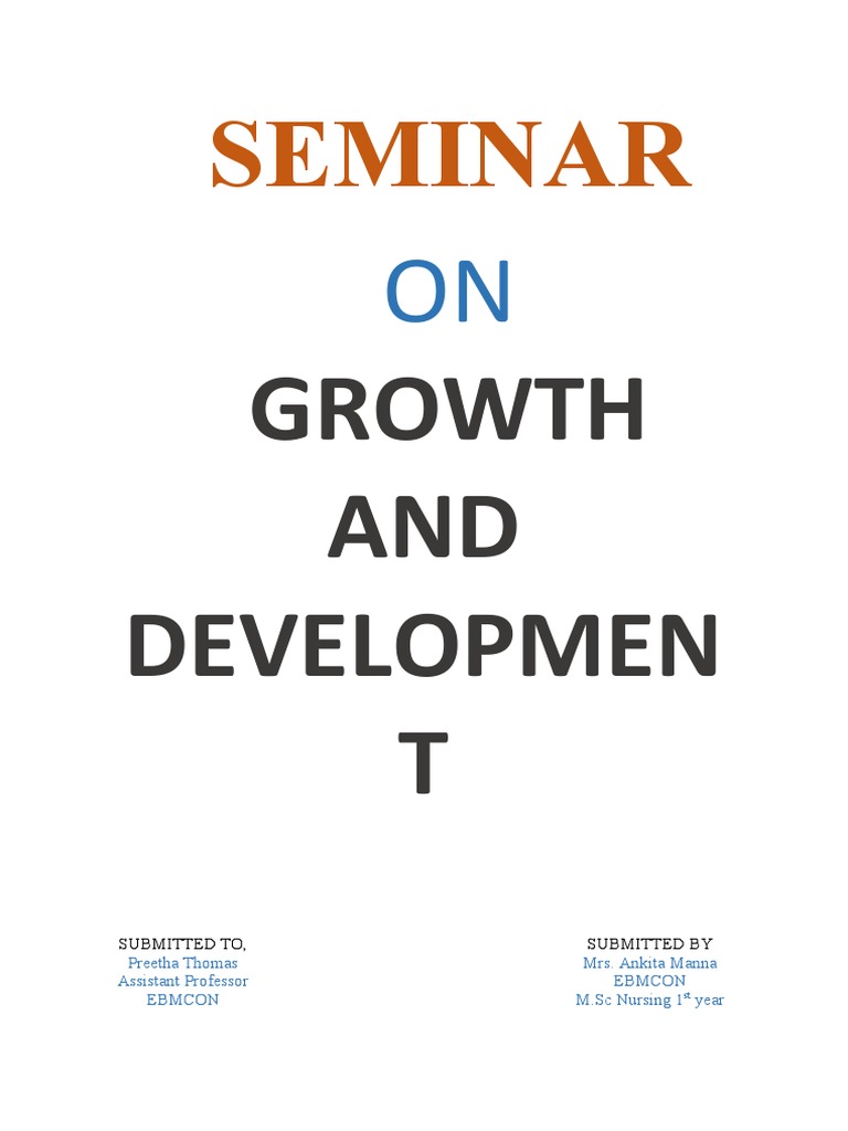 Seminar: Growth AND Developmen T | PDF | Body Mass Index | Obesity