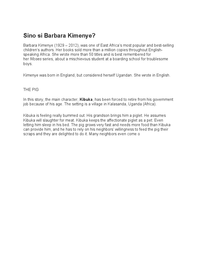 Sino Si Barbara Kimenye | PDF | General Fiction