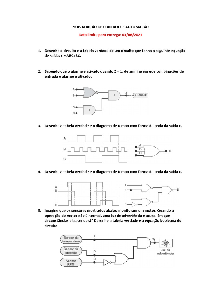 2 Avaliação de Controle e Automação | PDF