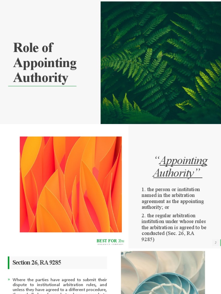 GRJ Role of Appointing Authority | PDF | Arbitration | Alternative Dispute Resolution