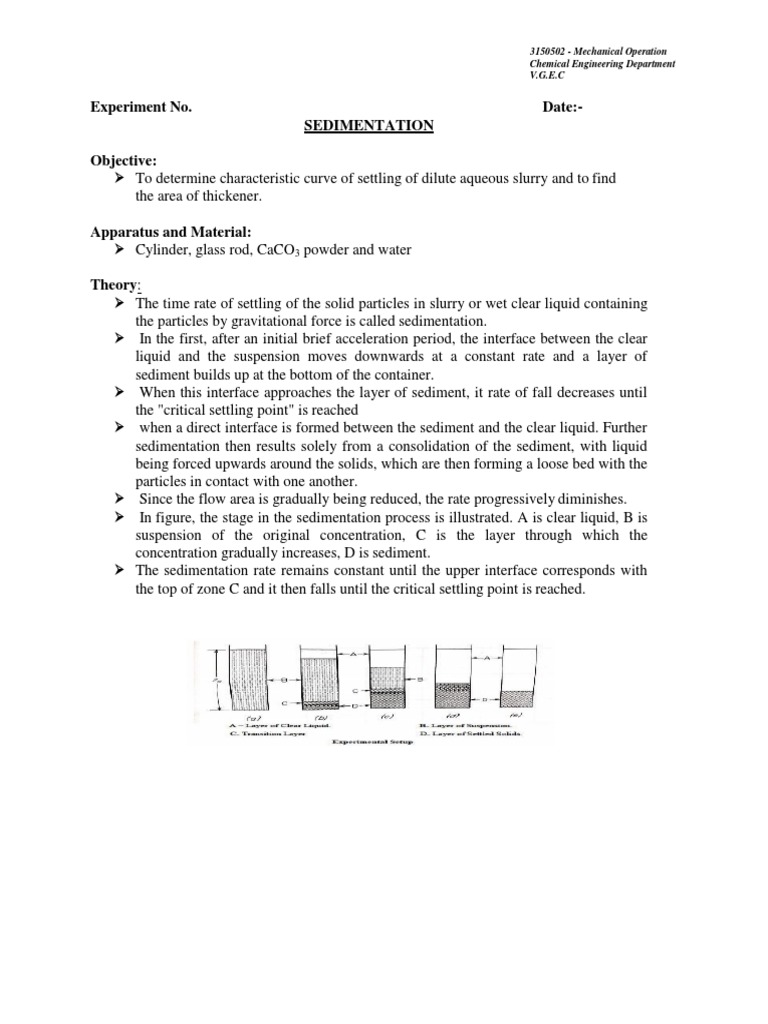 Experiment No.1 Sedimentation | PDF | Nature | Continuum Mechanics