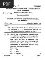 BCS 054 Previous Year Question Papers by Ignouassignmentguru | PDF | Finite Difference | Equations