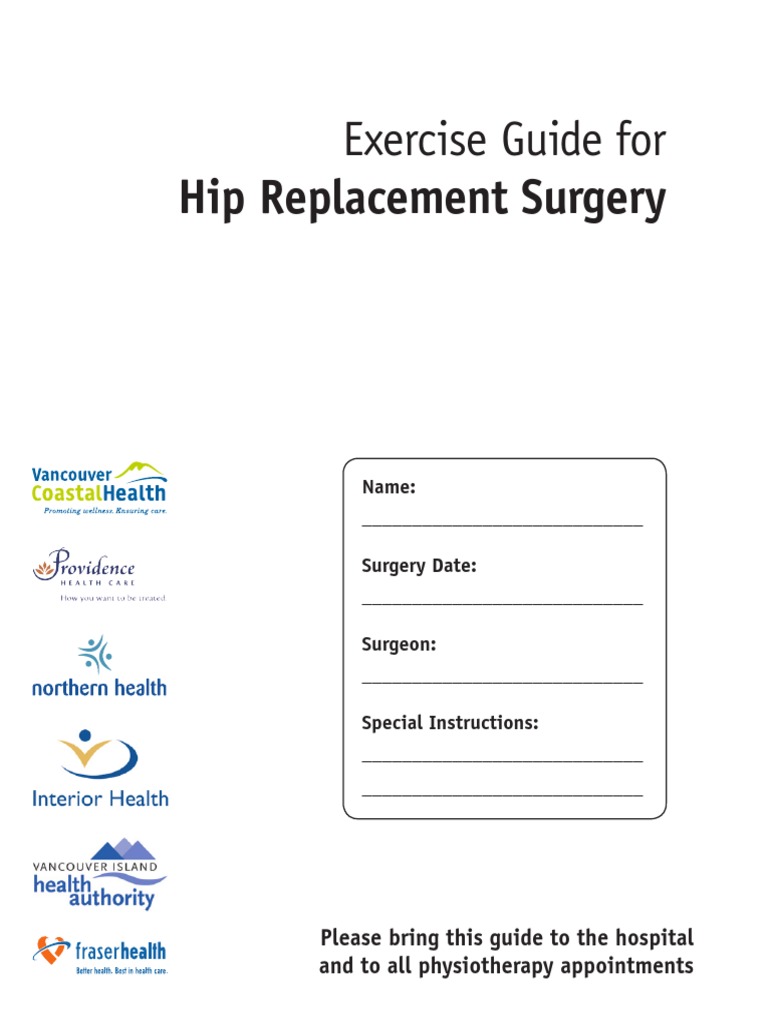 Exercise Guide For Hip Replacement Surgery | PDF | Strength Training | Hip
