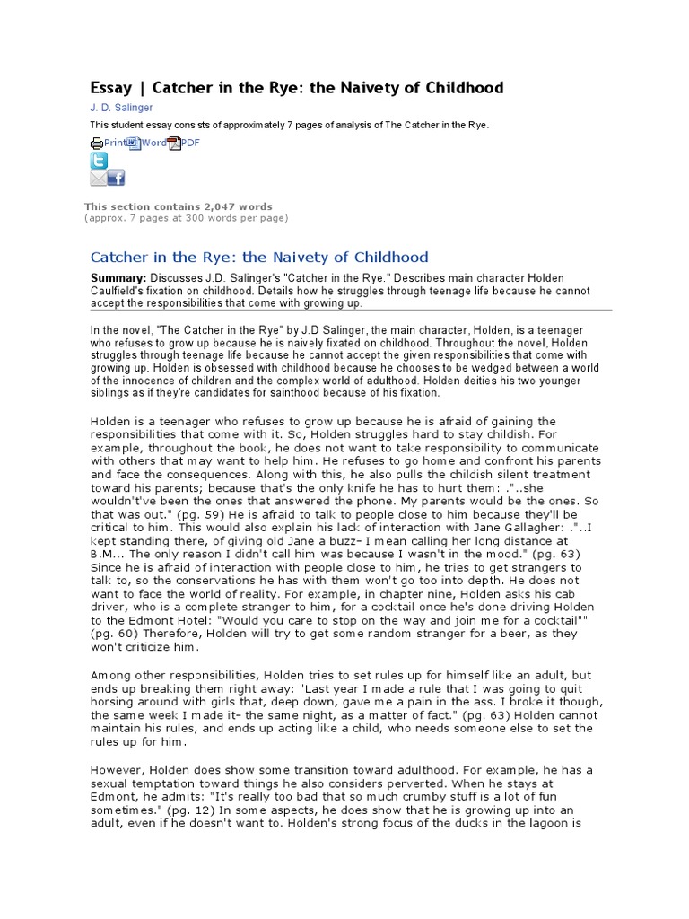 Cather in The Rye | PDF