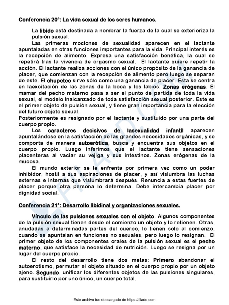Resumen Psicoanalisis Laznik Segundo Parcial | PDF | Libido | Neurosis