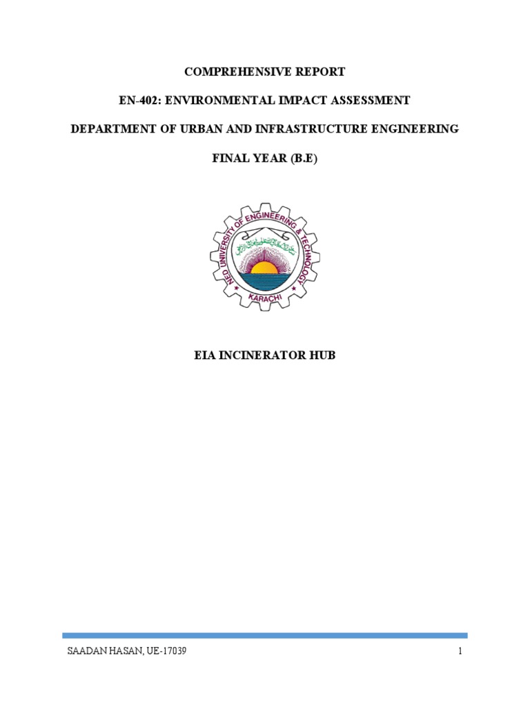 Comprehensive Report En-402: Environmental Impact Assessment Department ...